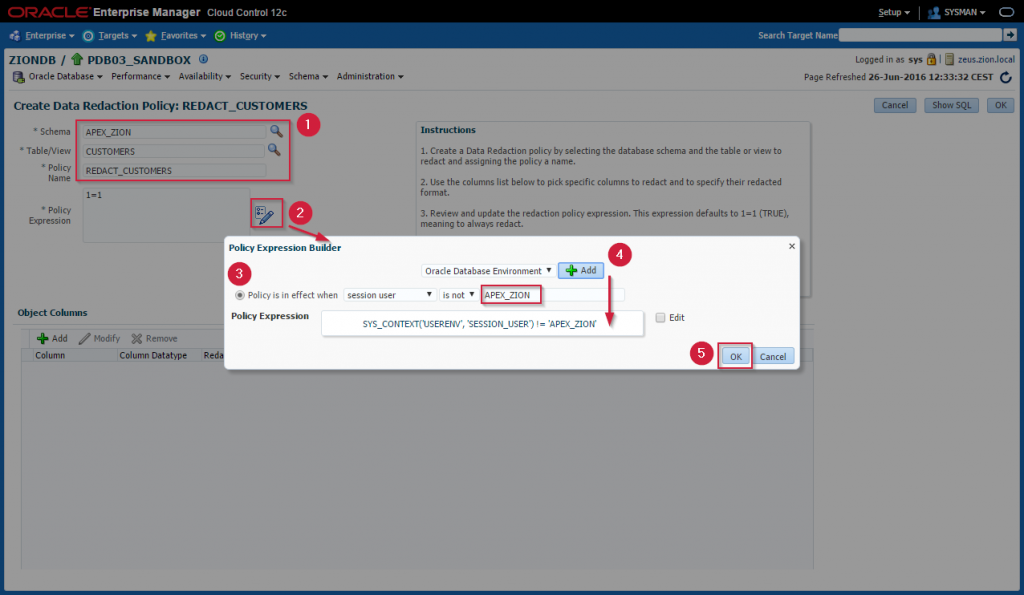 Oracle Data Redaction In Oracle Database 12c