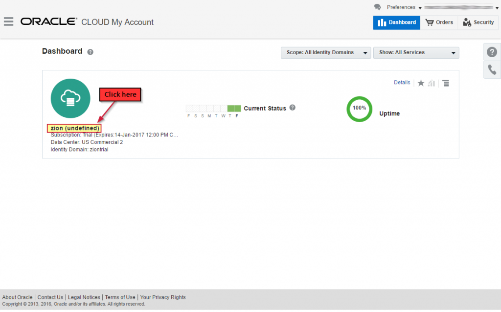 Oracle Database Cloud Service free trial account - eMarcel.com