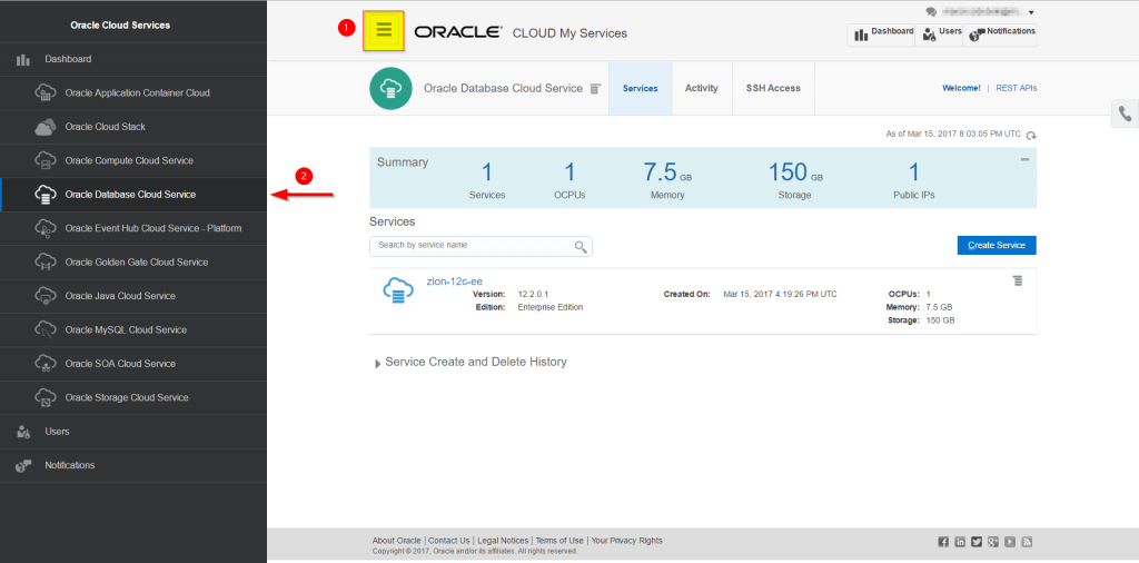 Creating Oracle Database Cloud Service (DBaaS) - eMarcel.com
