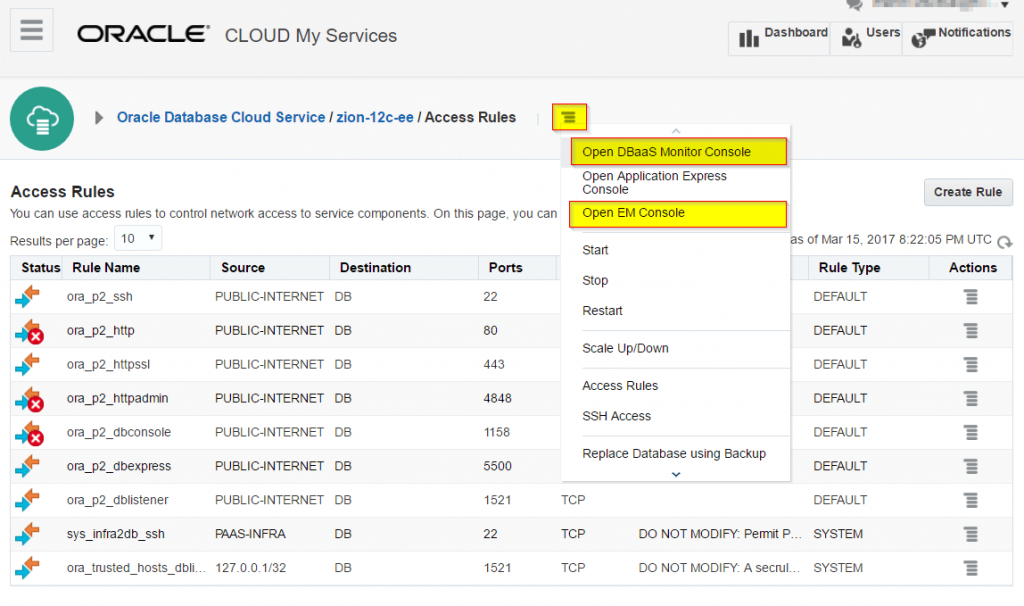 Creating Oracle Database Cloud Service (DBaaS) - eMarcel.com