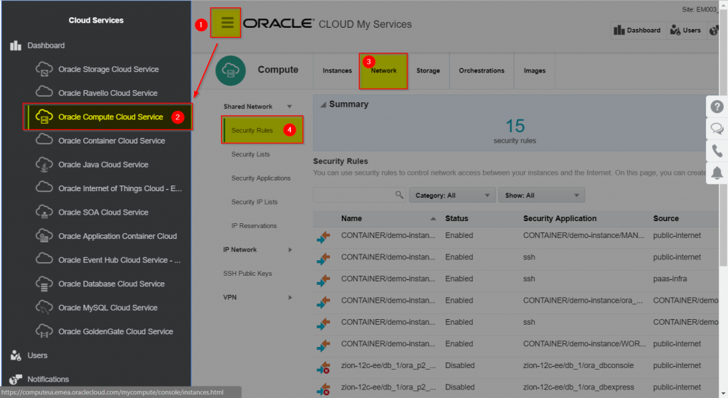 Creating Oracle Database Cloud Service Dbaas